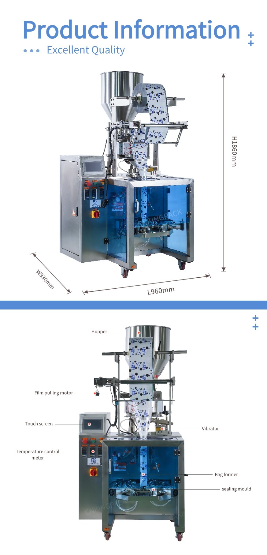 Automatic Triangle Bag Granule Packing Machine-ZHENGZHOU KING PACK LONG ...